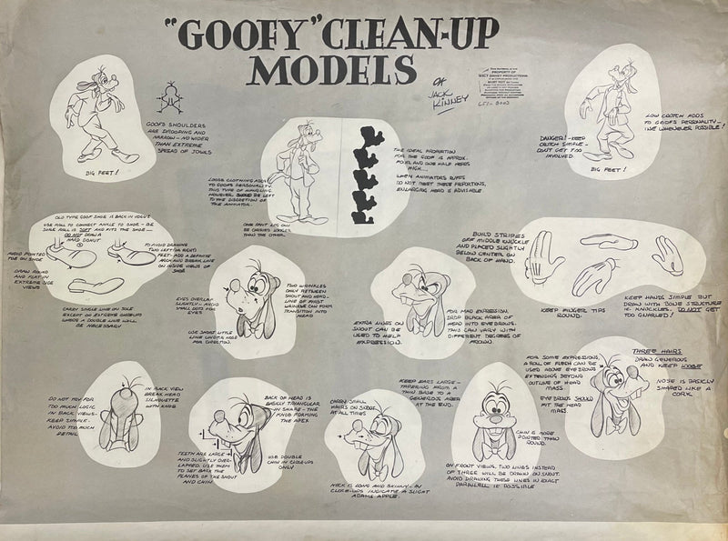 1950s Goofy Stat Model Sheet: Clean-Up Models (Oversize) – Choice Fine Art