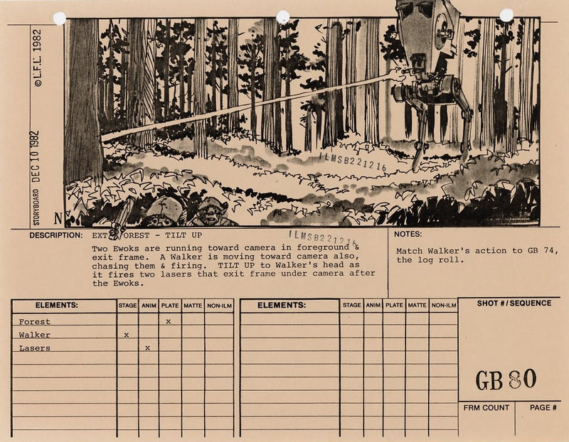 Return of the Jedi VFX Storyboard - Ground Battle 80 – Choice Fine Art