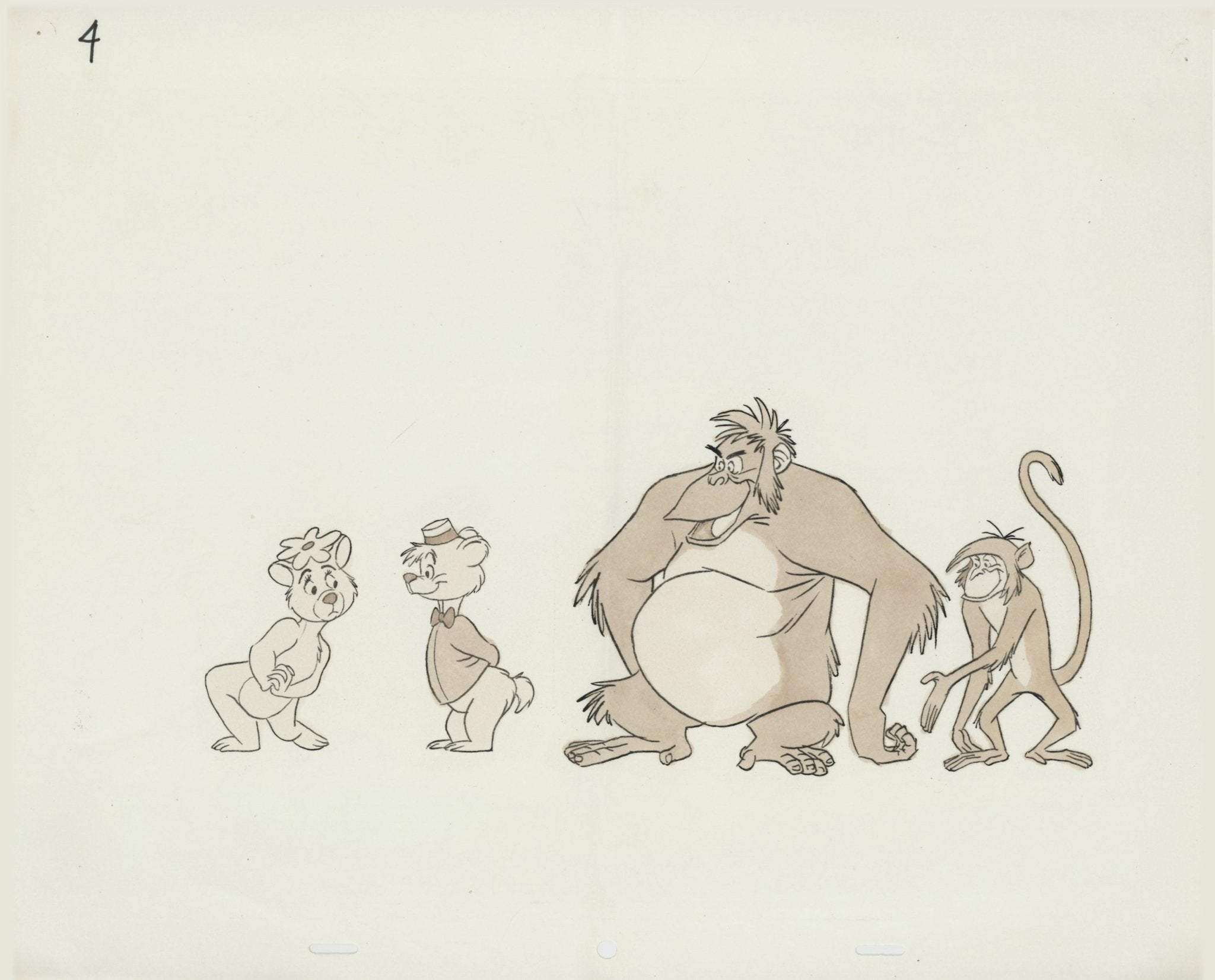 Hand-Colored Photostat Size Comparison Model Sheet: Lulubelle, Bongo ...