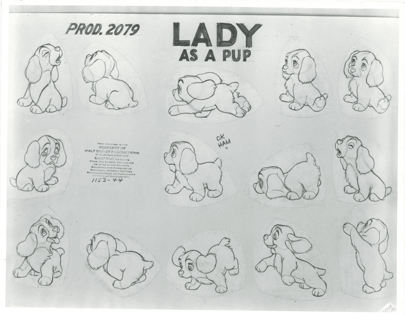 Lady and the Tramp Original Stat Model Sheet: Puppy Lady – Choice Fine Art